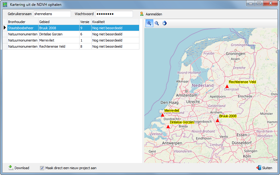 NDVH-karteringen importeren